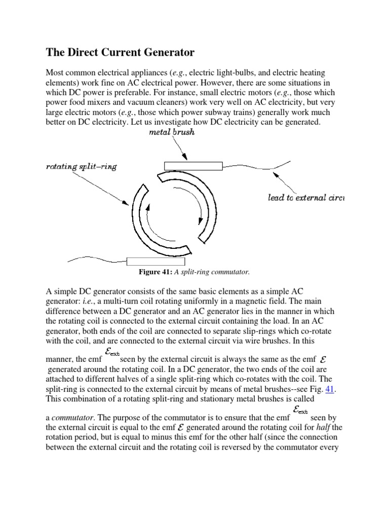 The Direct Current Generator | PDF | Electric Generator | Direct Current