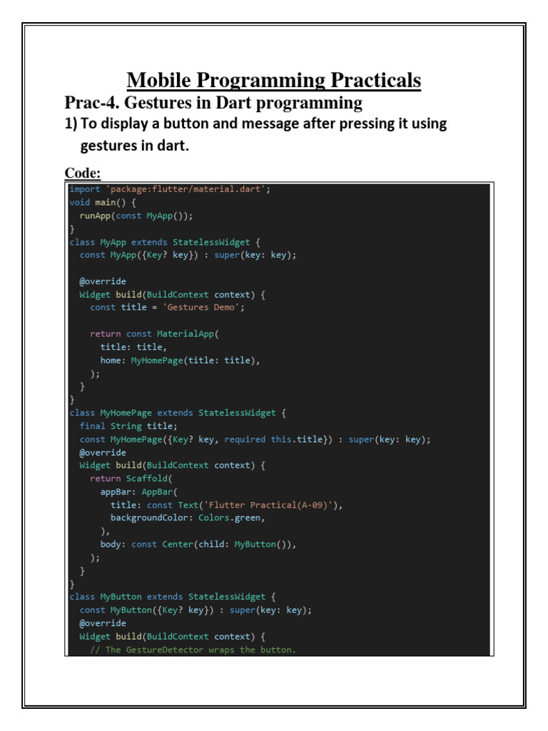 Mobile Programming Practical-4 | PDF Mobile Programming Practical-4 | PDF