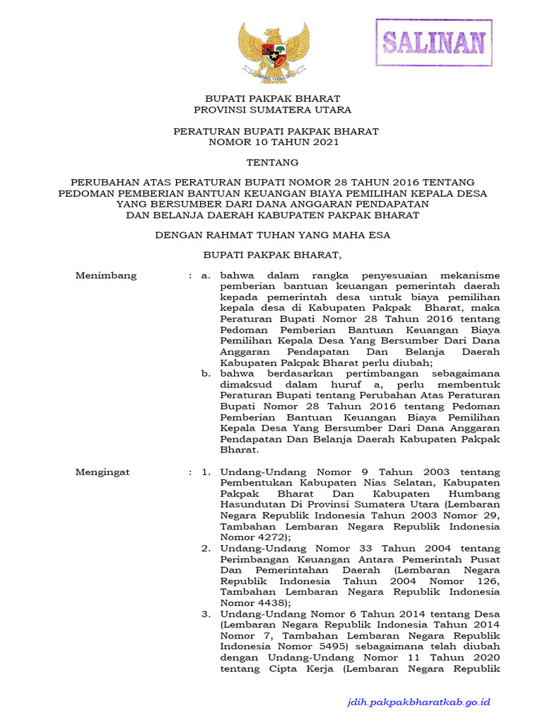 Perbup No. 10 Tahun 2021 | PDF | Pengelolaan Keuangan & Uang Perbup No. 10 Tahun 2021 | PDF | Pengelolaan Keuangan & Uang
