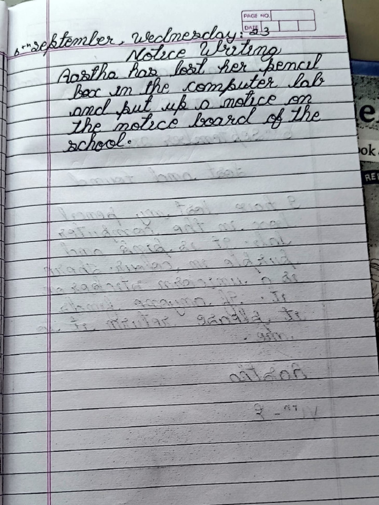 Notice Writing - Lost and Found | PDF