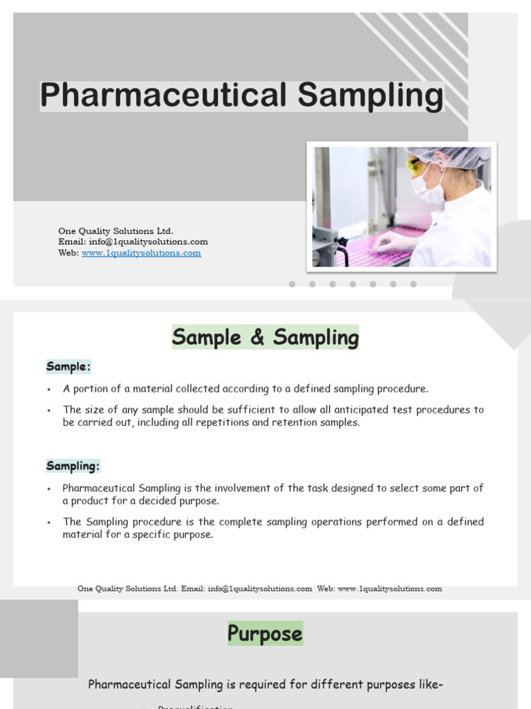 Pharmaceutical Sampling: One Quality Solutions Ltd. Web | PDF ...