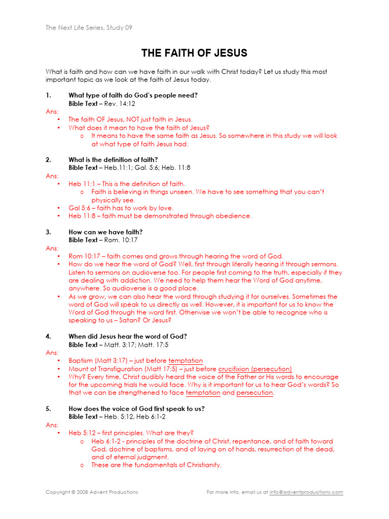 09 The Faith of Jesus Notes | PDF | Logos (Christianity) | Faith