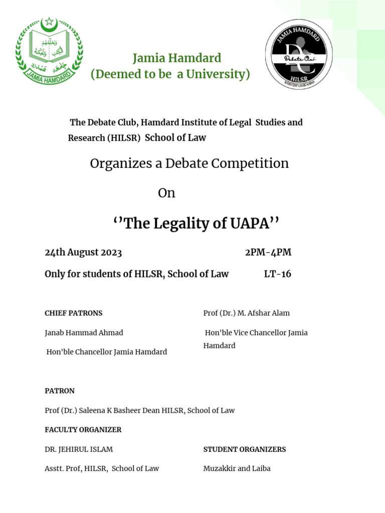 Debate Competition Brochure | PDF | Justice | Crime & Violence