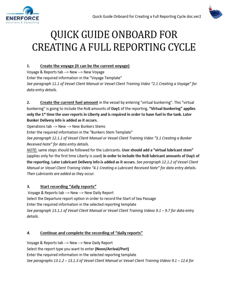 Quick Guide Onboard For Creating A Full Reporting Cycle Doc - Ver2 ...