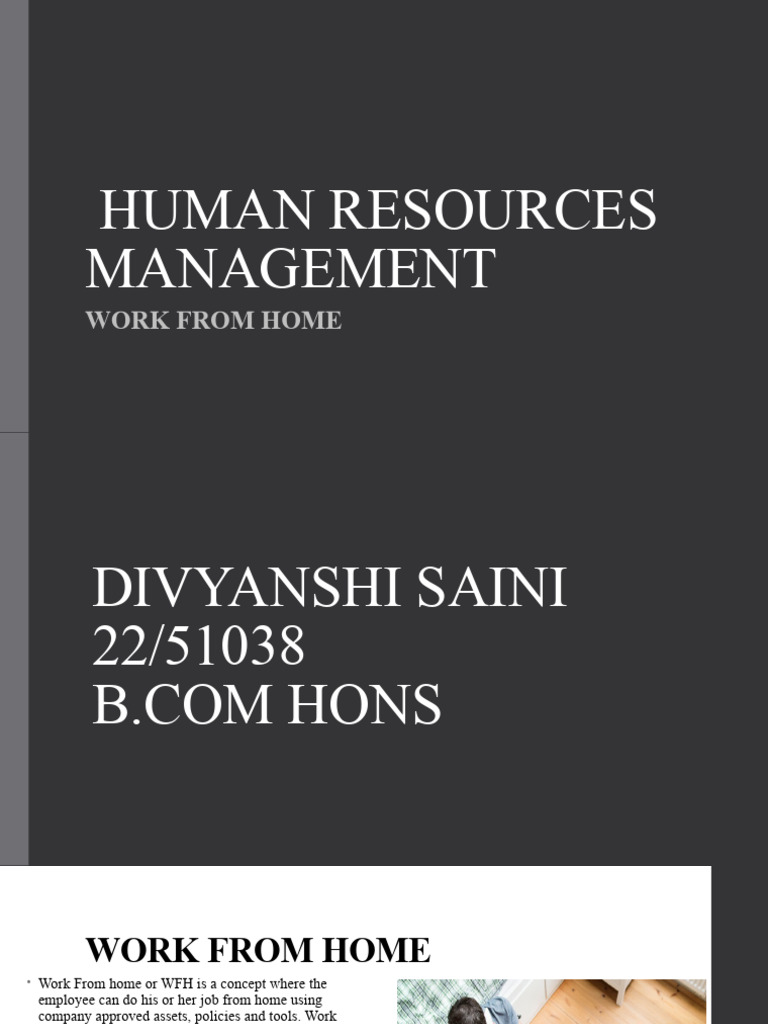 Work From Home | PDF