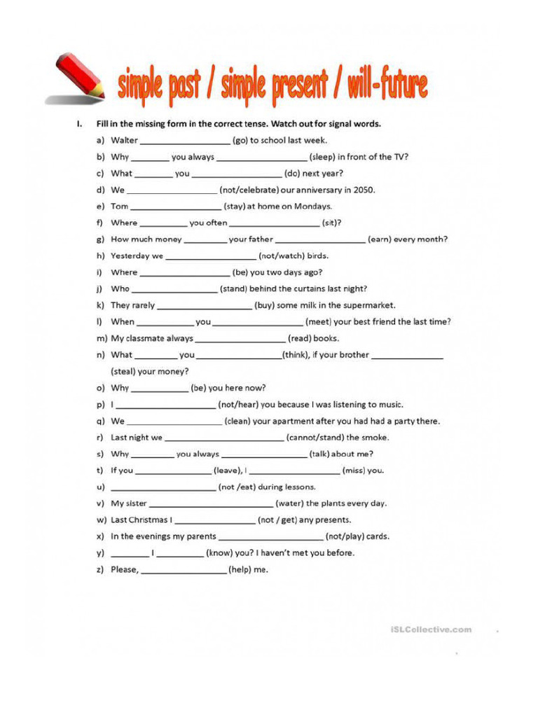 Mixed Tenses Past Present Future | PDF