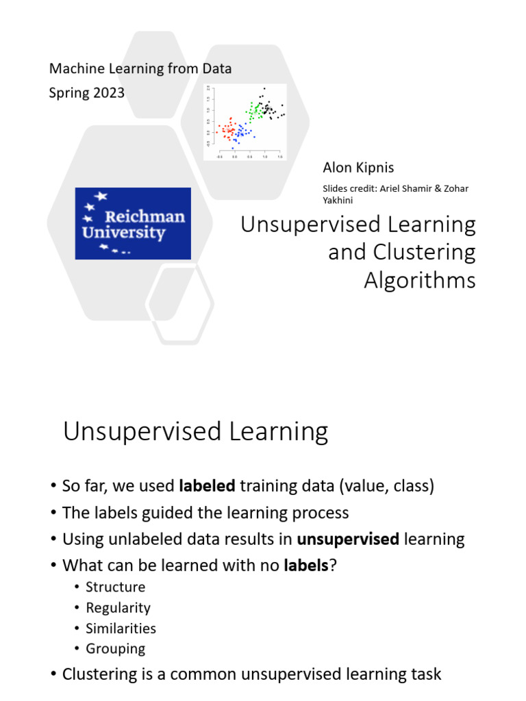 ML11 - UnSupervised and Clustering | PDF