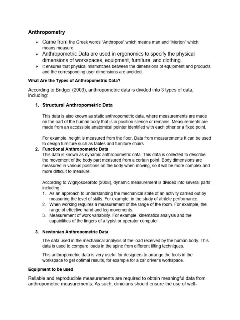 Anthropometry | PDF | Anthropometry | Data Anthropometry | PDF | Anthropometry | Data