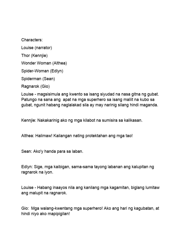 FILIPINO Role Play | PDF