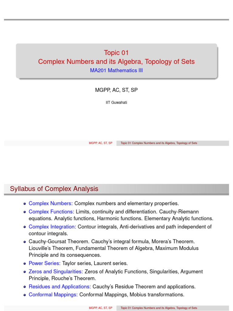 CA2023 | PDF | Complex Number | Complex Analysis