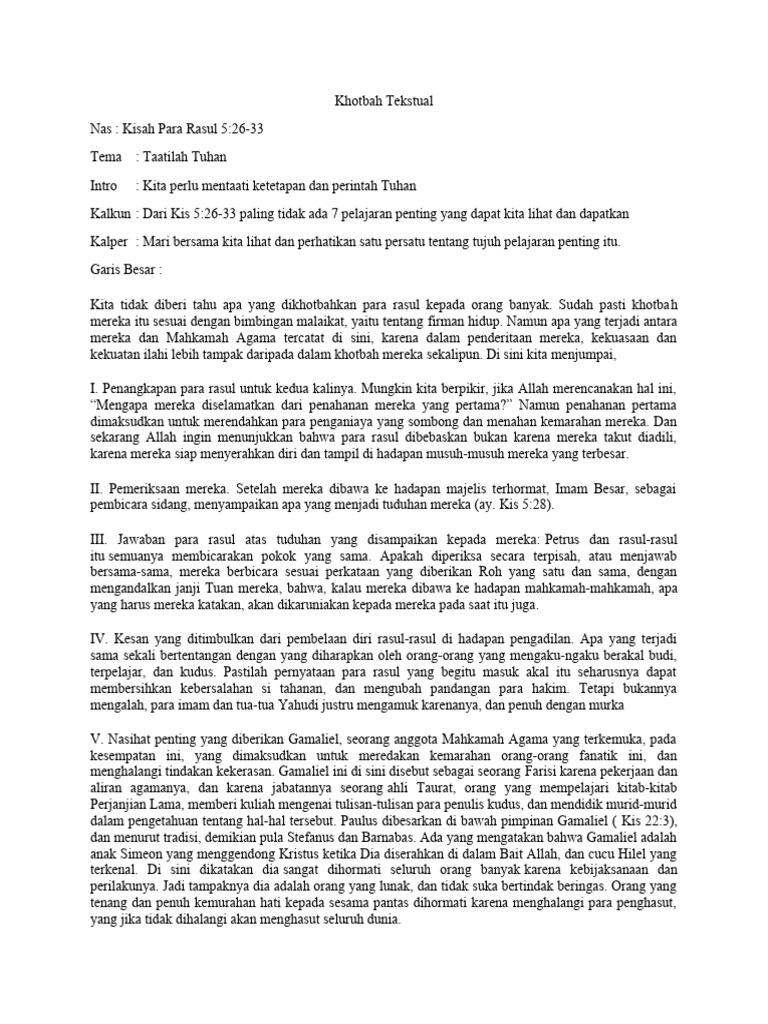 Khotbah Tekstua Dicka L | PDF