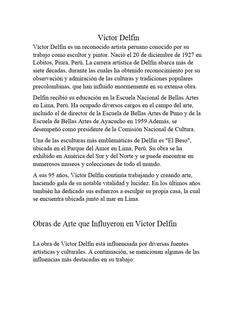 Víctor Delfín | PDF | Perú | Las artes