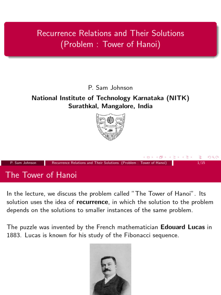 Tower of Hanoi | PDF | Mathematical Analysis | Mathematics Tower of Hanoi | PDF | Mathematical Analysis | Mathematics