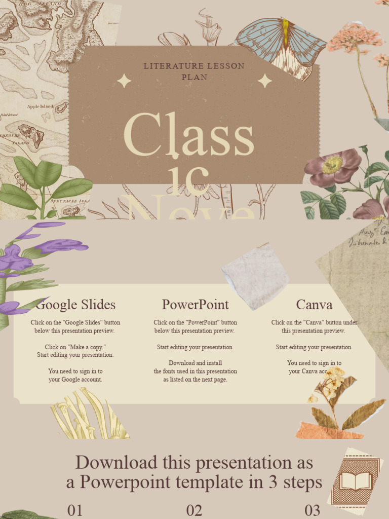 Copia de Beige and Brown Vintage Scrapbook Literature Lesson Plan ...