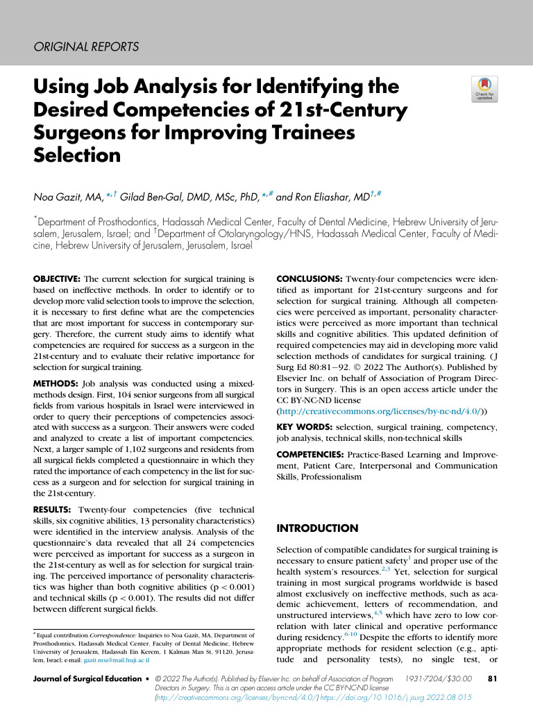 Using Job Analysis For Identifying The | PDF