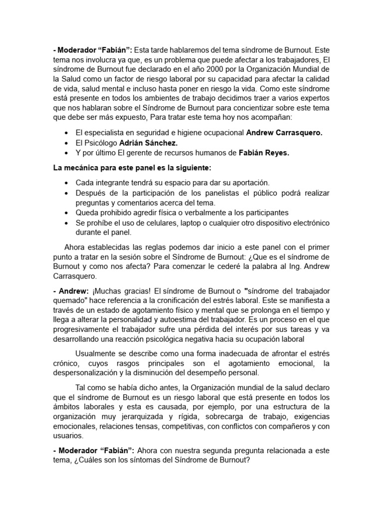 Guion de Panel de Expertos | PDF