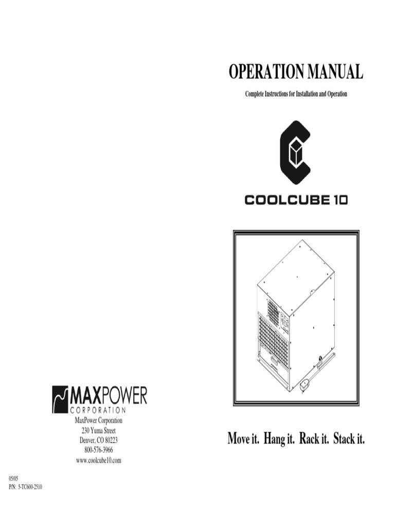 Coolcube Operation Manual | PDF | Ac Power Plugs And Sockets | Electricity