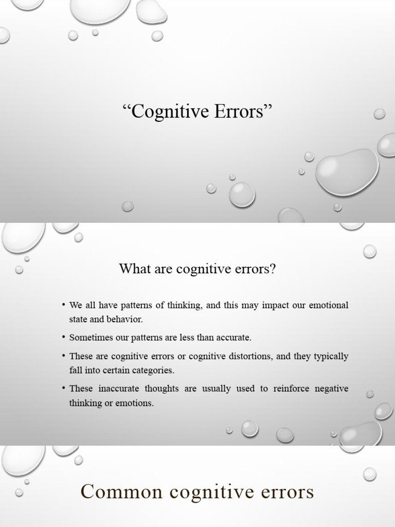 Understanding Cognitive Errors and Distortions | PDF | Thought | Psychology