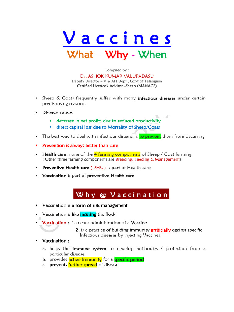 Vaccination Guide for Sheep and Goats | PDF | Vaccines | Infection