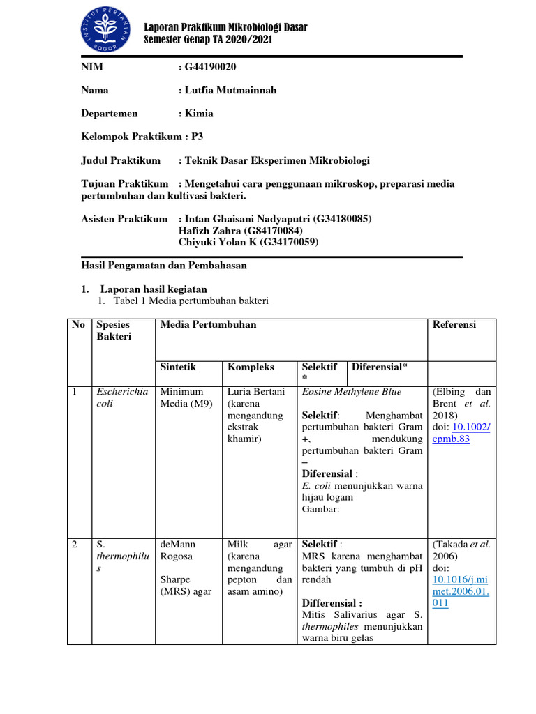 Fundamental Microbiology Report 3 | PDF