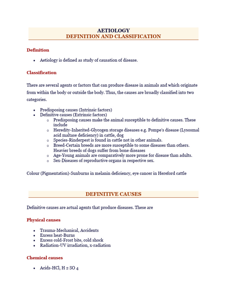 AETIOLOGY | PDF | Injury | Anatomical Terms Of Location
