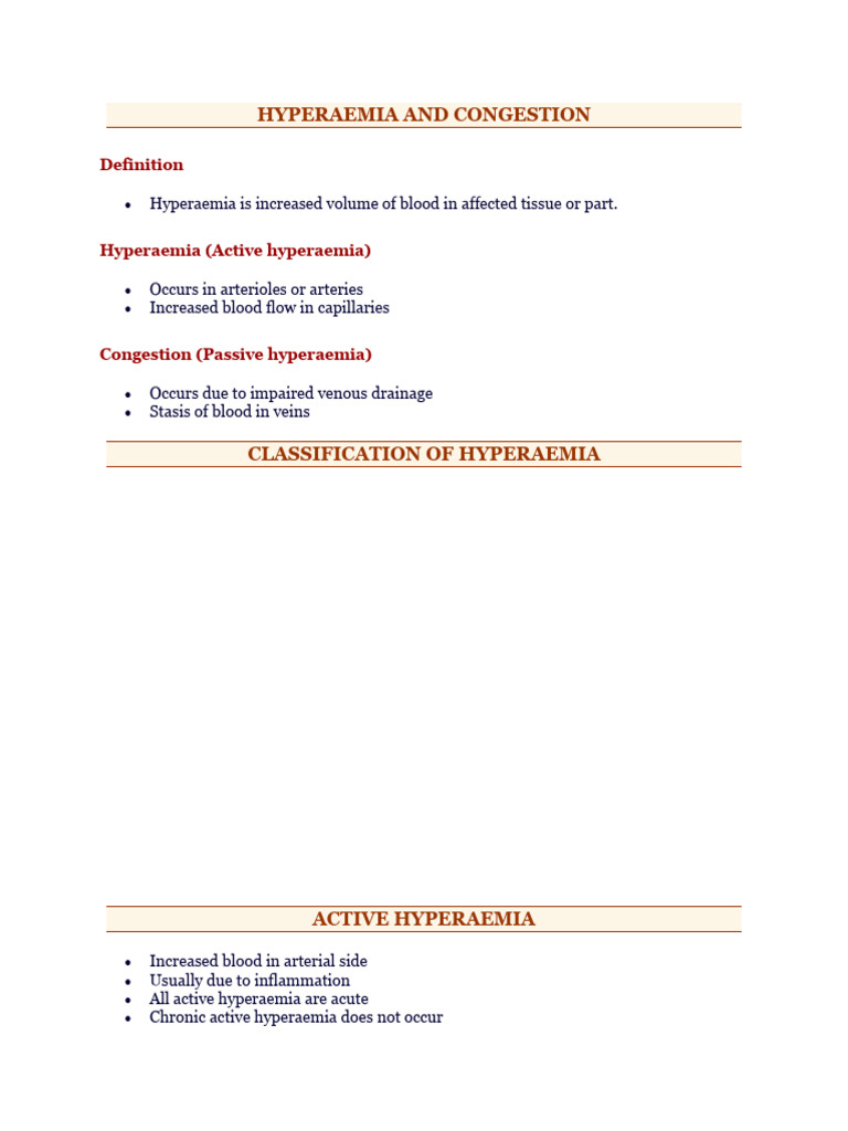 Hyperaemia and Congestion | PDF | Science & Mathematics