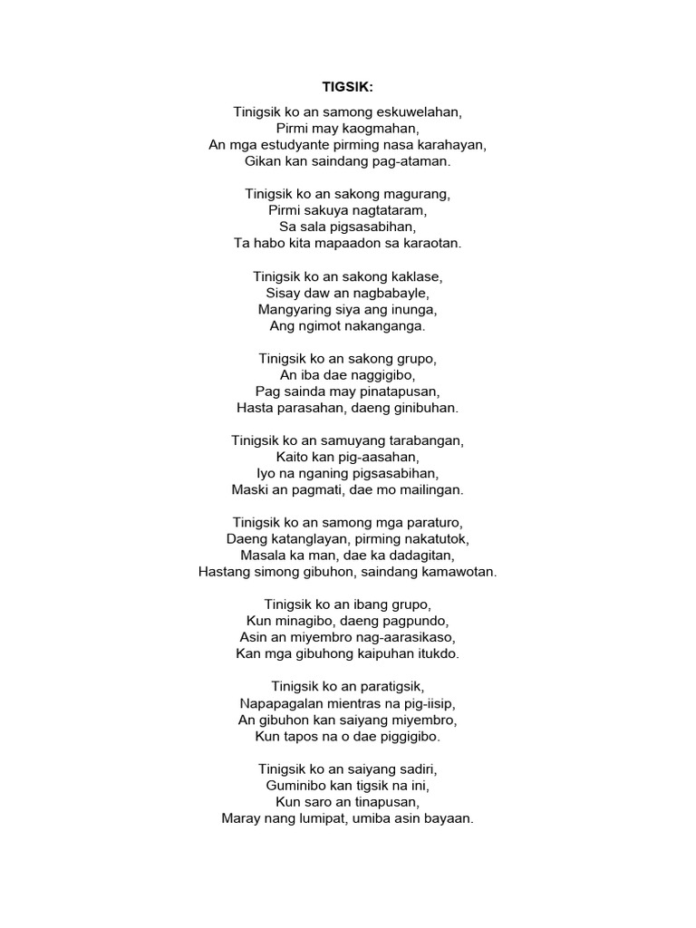 Tigsik | PDF