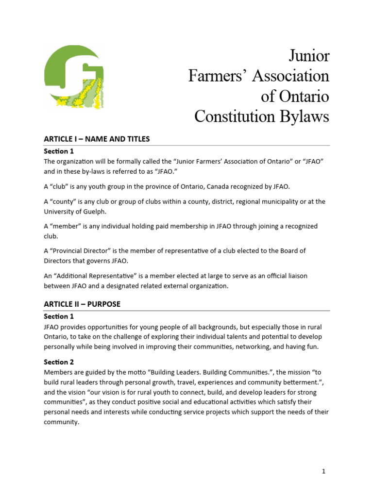 JFAO Constitution March 2021 | PDF | Board Of Directors | Committee