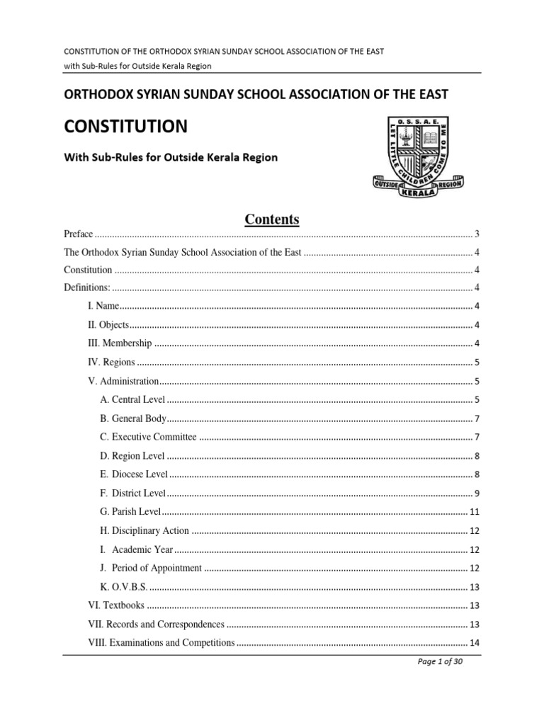 OSSAE Constitution Overview | PDF | Christian Denominational Families ...