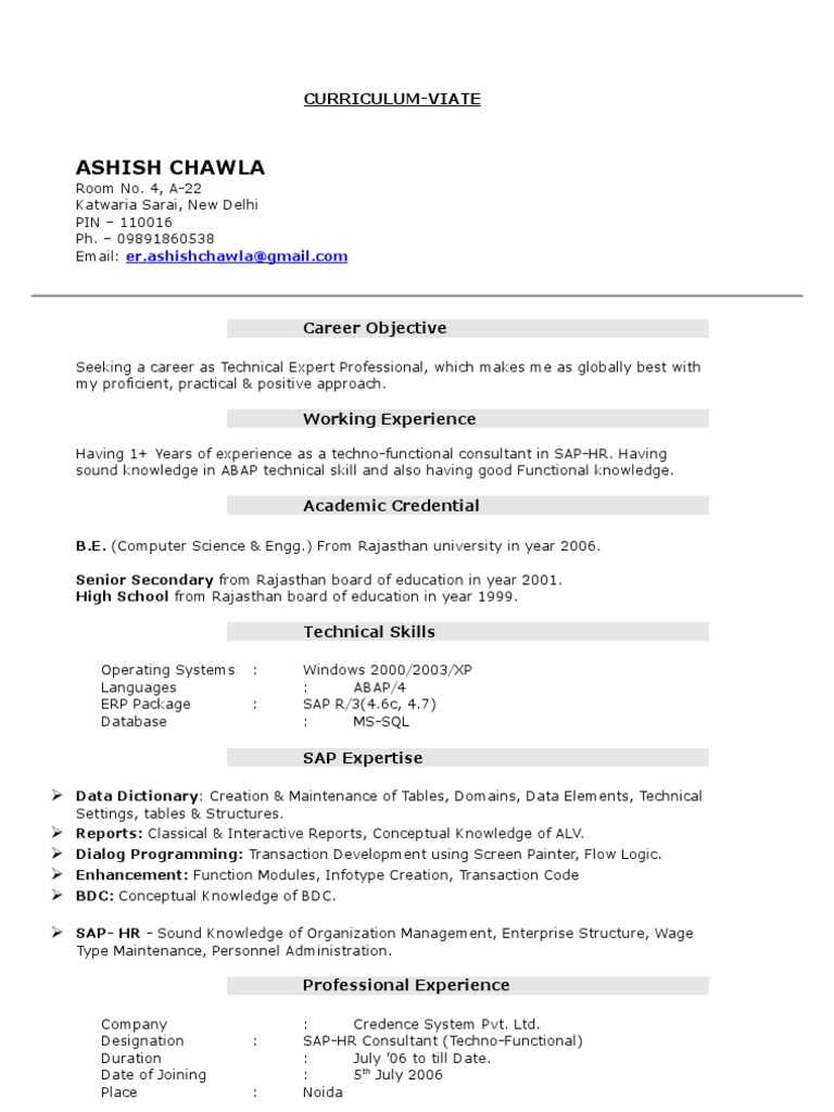 Ashish Resume SAP | PDF | Sap Se | Information Technology Management