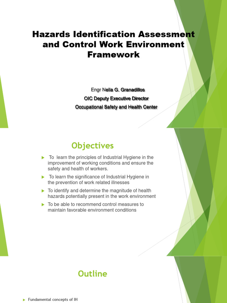Hazards Identification Assessment and Control Work Environment ...