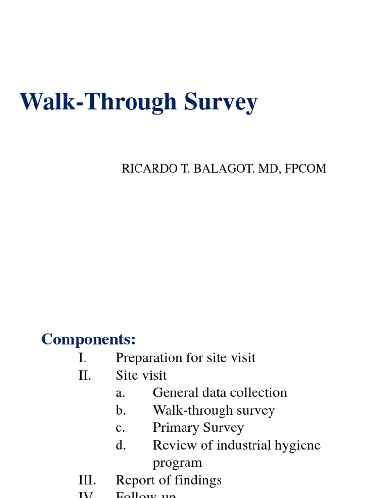 Pcom Walk Through Survey | PDF | Hazards | Personal Protective Equipment