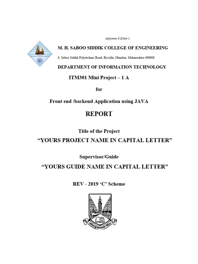 Mini Report Format Sem 3 | PDF | Software Engineering | Information ...