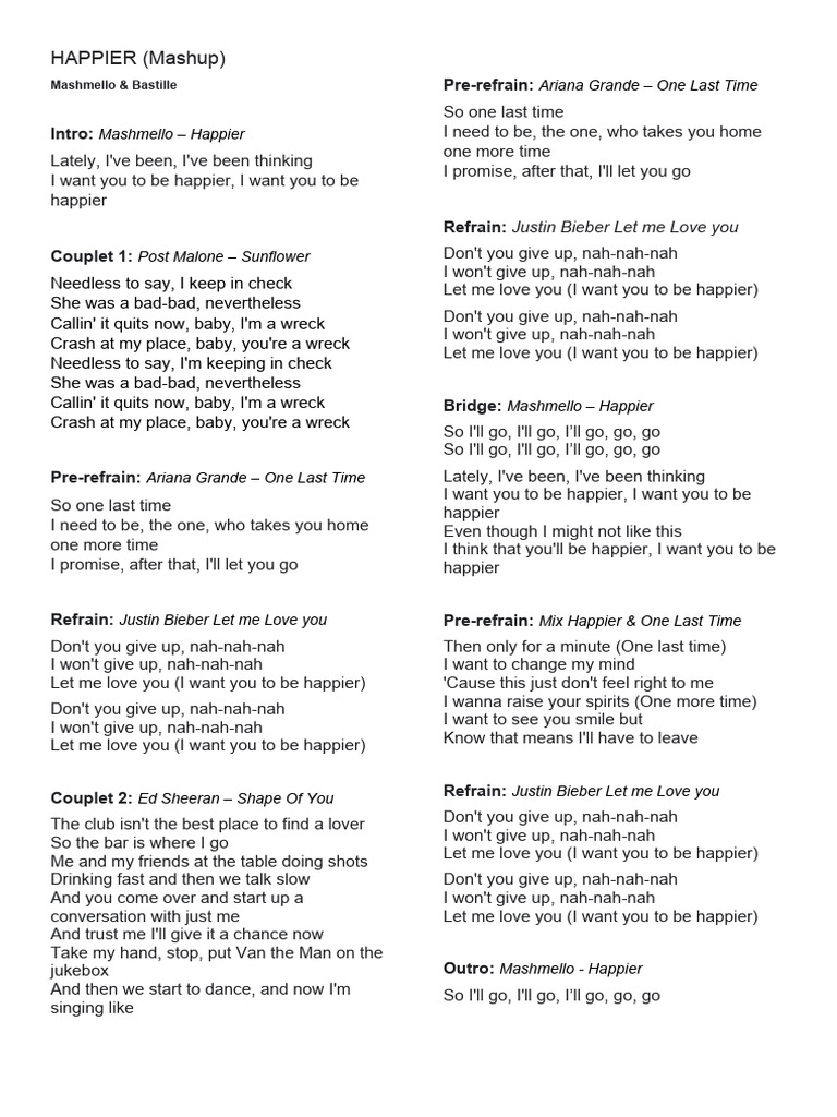 Mashup Happier | PDF