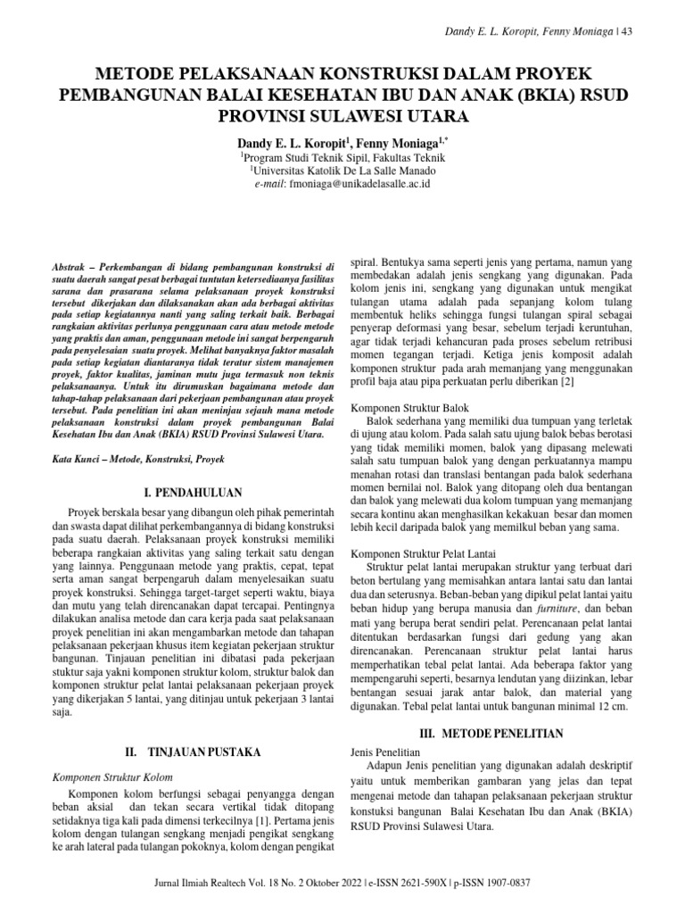 Metode Konstruksi Proyek BKIA Sulut | PDF