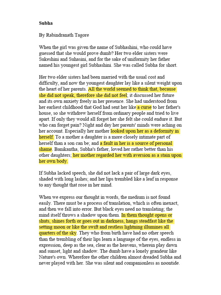 Subha | PDF | English Language | Word