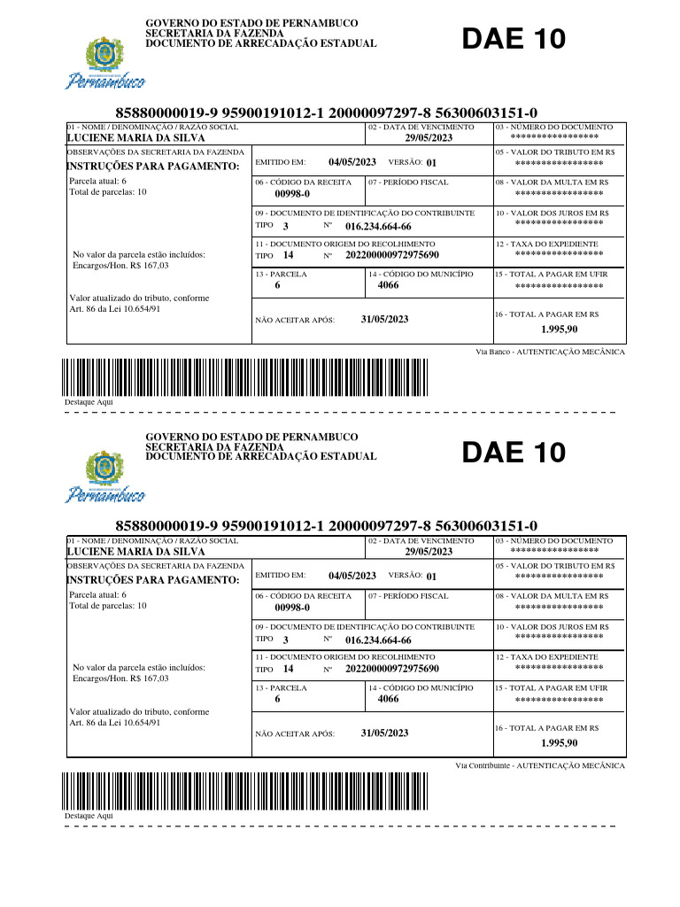 6 Dae de Parcelamento Ipva | PDF