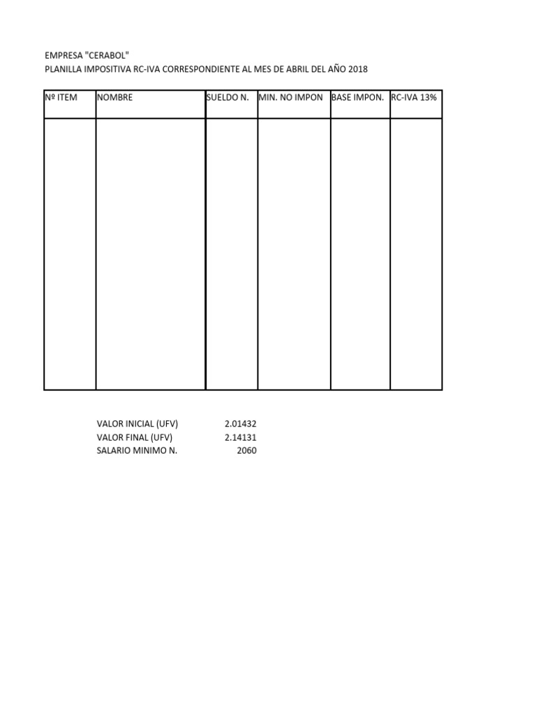 Planilla Rc-Iva | PDF