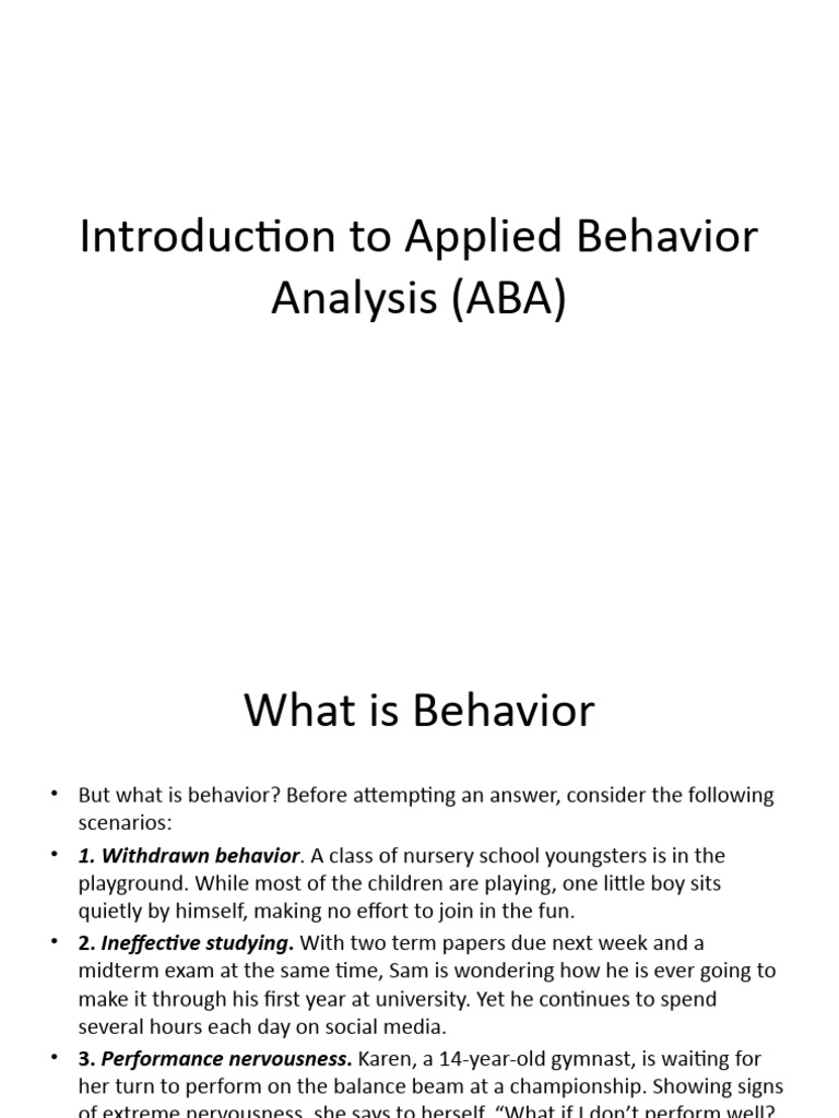 Introduction To Applied Behavior Analysis ABA 29092022 025909pm | PDF