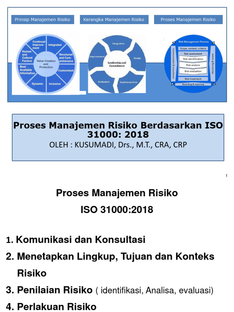 Proses Manajemen Risiko Berdasarkan ISO 31000 | PDF