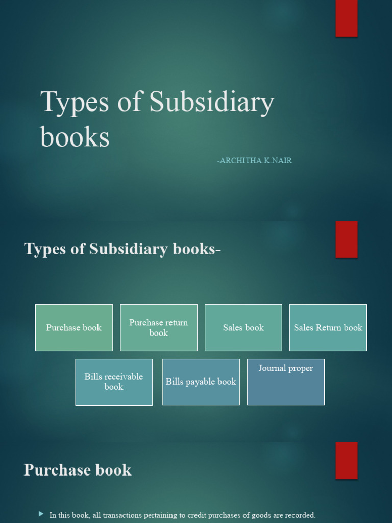 Types of Subsidiary Books | PDF | Cash | Finance & Money Management Types of Subsidiary Books | PDF | Cash | Finance & Money Management
