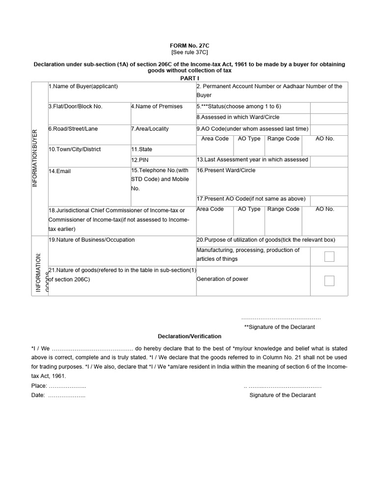 Form 27C | PDF | Income Tax | Taxation