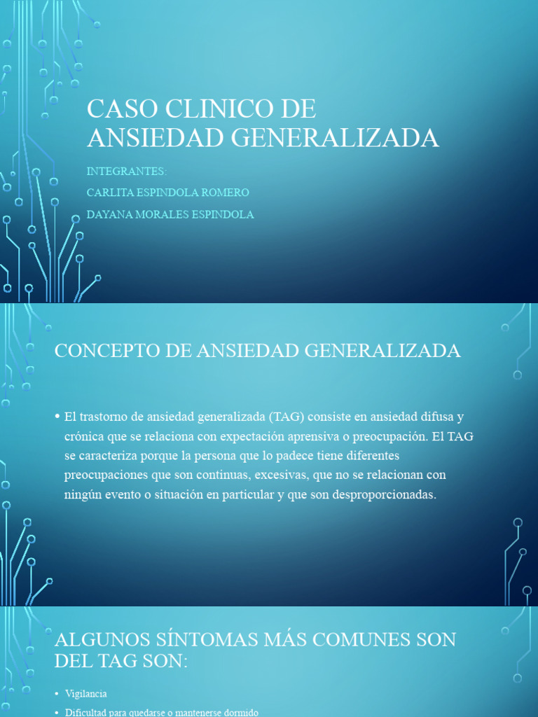 Caso Clinico Ansiedad Generalizada | PDF | Ansiedad | Trastorno de ansiedad