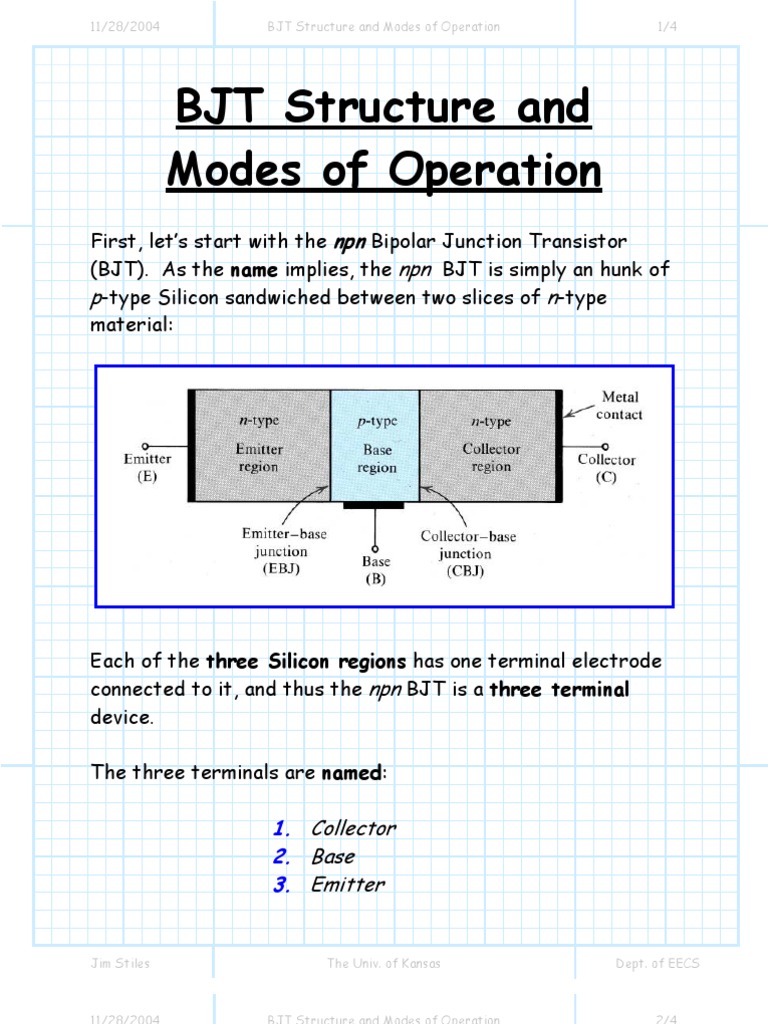 BJT Structure and Modes of Operation | PDF | Bipolar Junction ...
