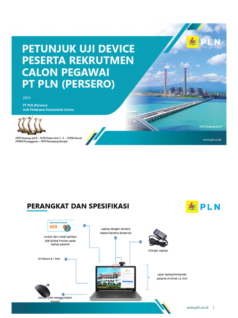 Petunjuk Uji Device Rekrutmen PLN 2023 | PDF