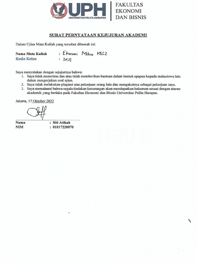 Siti Atikah 01017220070 Ekonomi Mikro 3421 | PDF Siti Atikah 01017220070 Ekonomi Mikro 3421 | PDF