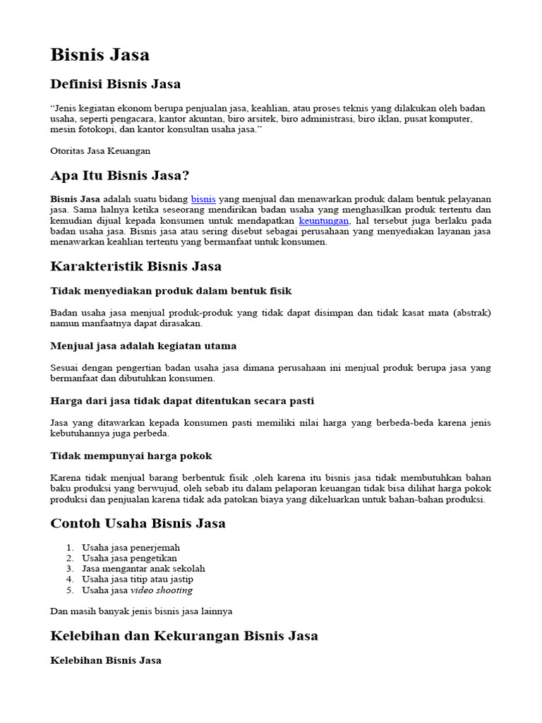Bisnis Jasa | PDF