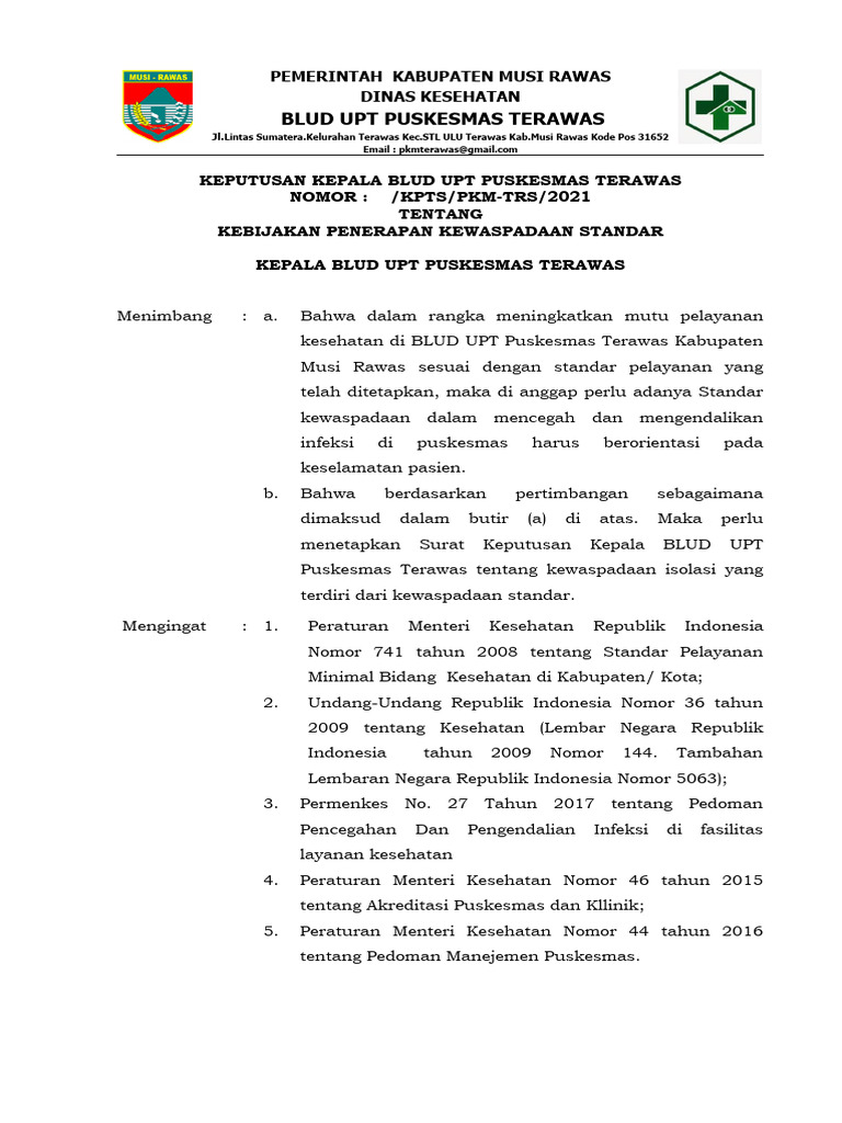 SK Kewaspadaan Standar | PDF