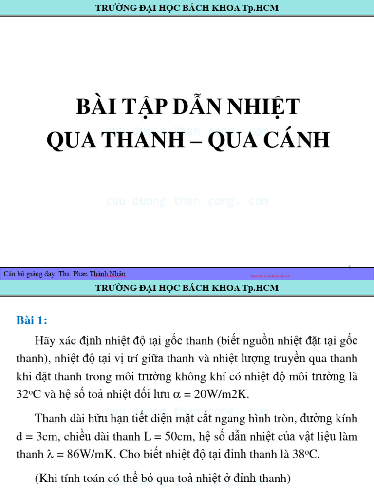 Truyen Nhiet Phan Thanh Nhan 2 Bai Tap Dan Nhiet Qua Thanh Qua Canh (Cuuduongthancong - Com) | PDF