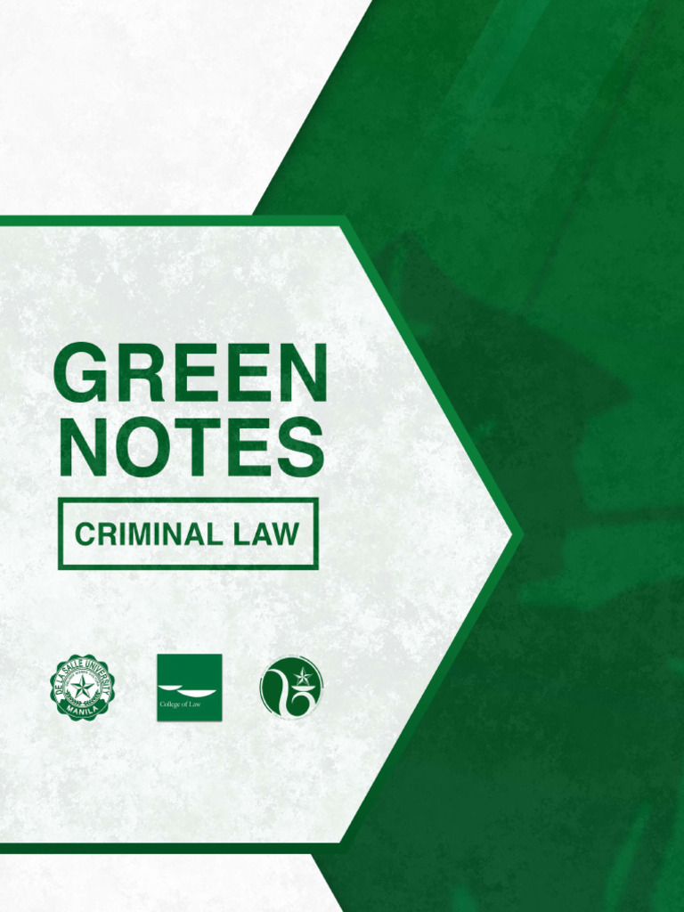Criminal Law Green Notes 2020 2021 | PDF